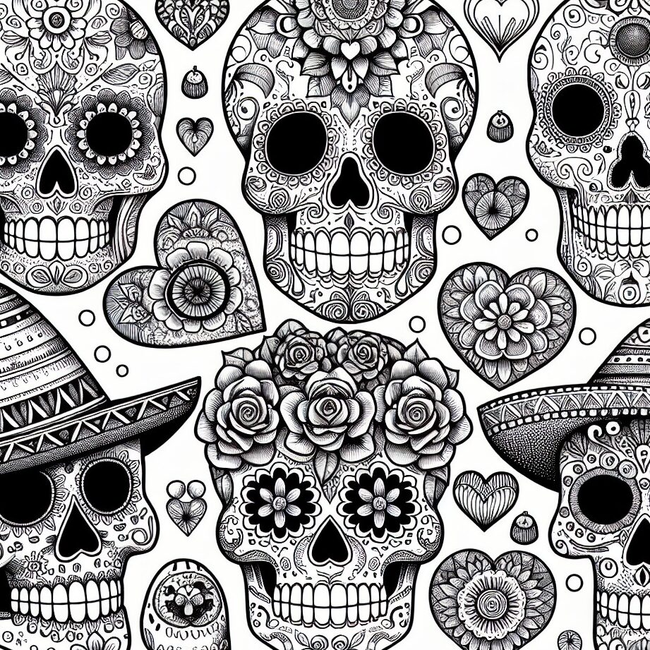 calaveras para colorear e imprimir - Educatics
