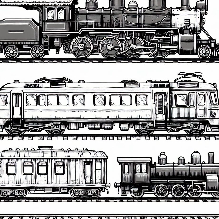 dibujos de trenes para colorear - Educatics